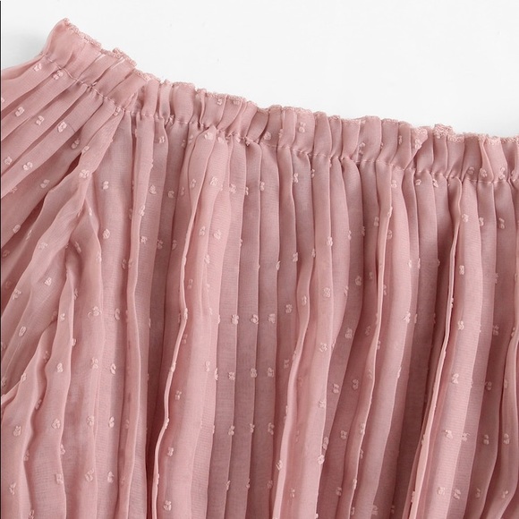 Tops | Dot Pleated Ruffled Top | Poshmark